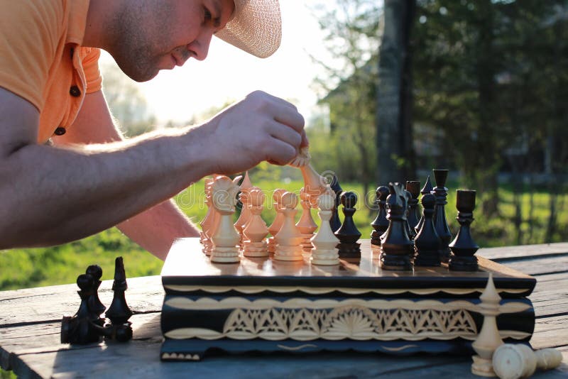 Chess man hand outdoor stock photo. Image of aged, outdoors - 79410962