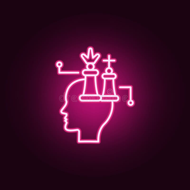 Chess, Marketing, Brain Neon Icon. Elements of Creative Thinking Set ...