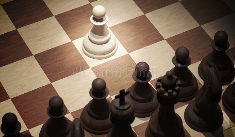 Chess Opening Move - Pawn in Center of Board. View from Top Stock ...