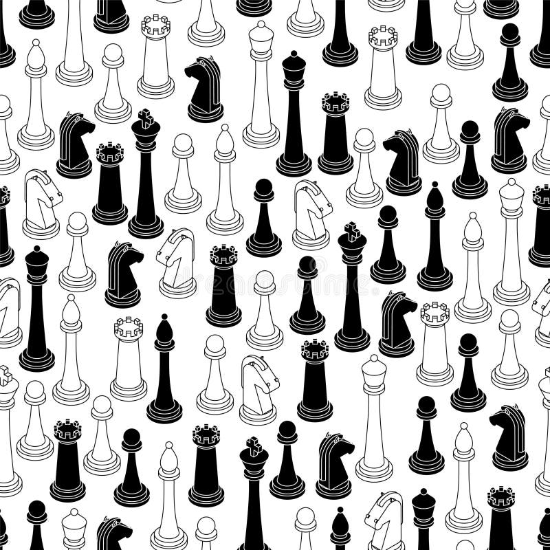 Chess Pattern Seamless. Chess Pieces Set Background Stock Illustration ...