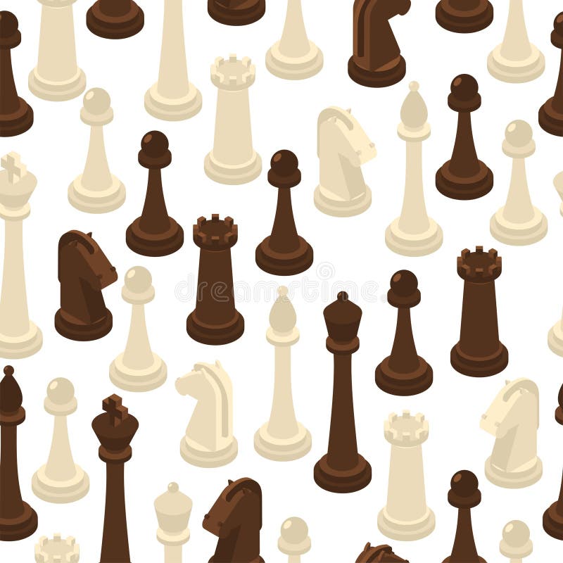 Chess Pattern Seamless. Chess Pieces Set Background Stock Vector ...