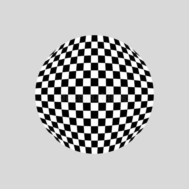 Chess Pattern Sphere Globe Set, Optical Illusion Checkerboard Ball ...