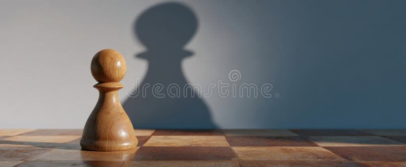 The Chess Pawn Casting an Intriguing Shadow on a Checkered Board. AI ...