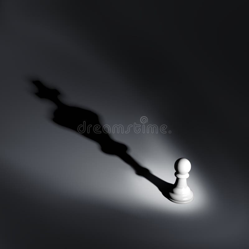 Chess Pawn Standing in a Spotlight Shadow King Stock Photo - Image of ...