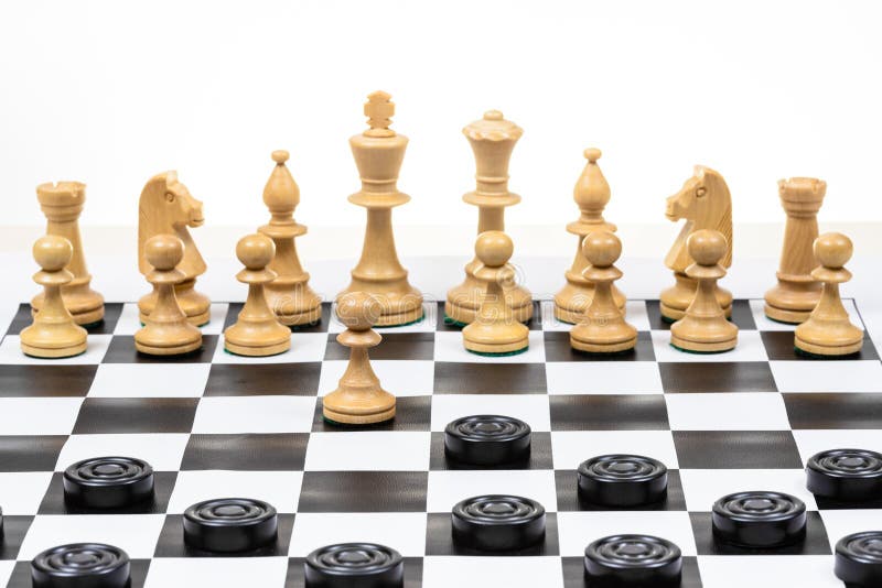 Chess Pawn and Checkers Piece Move Stock Photo - Image of boardgame ...