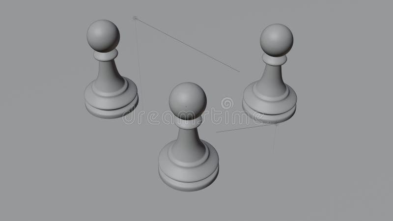 Chess Pawn 3d Model Pre Render View Stock Illustration - Illustration ...