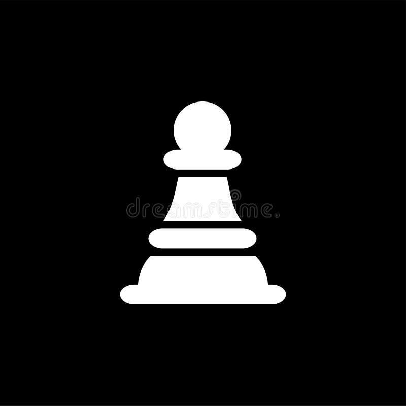 Chess Pawn Icon on Black Background. Black Flat Style Vector ...