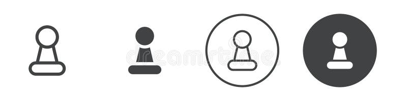 Chess Pawn Icon Vector Logo Outline Stock Vector - Illustration of pawn ...