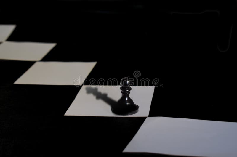 White Chess Pawn with Shadow Queen Stock Photo - Image of achievement ...