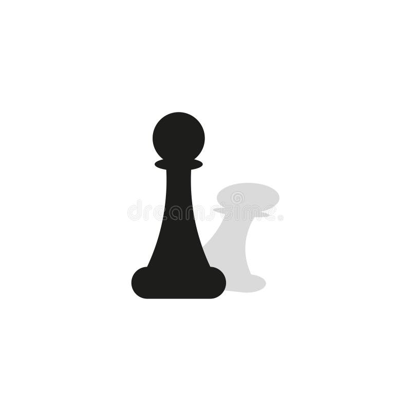 Chess Pawn Symbol. Black Shadow Figure. Vector Strategy Icon. Game ...
