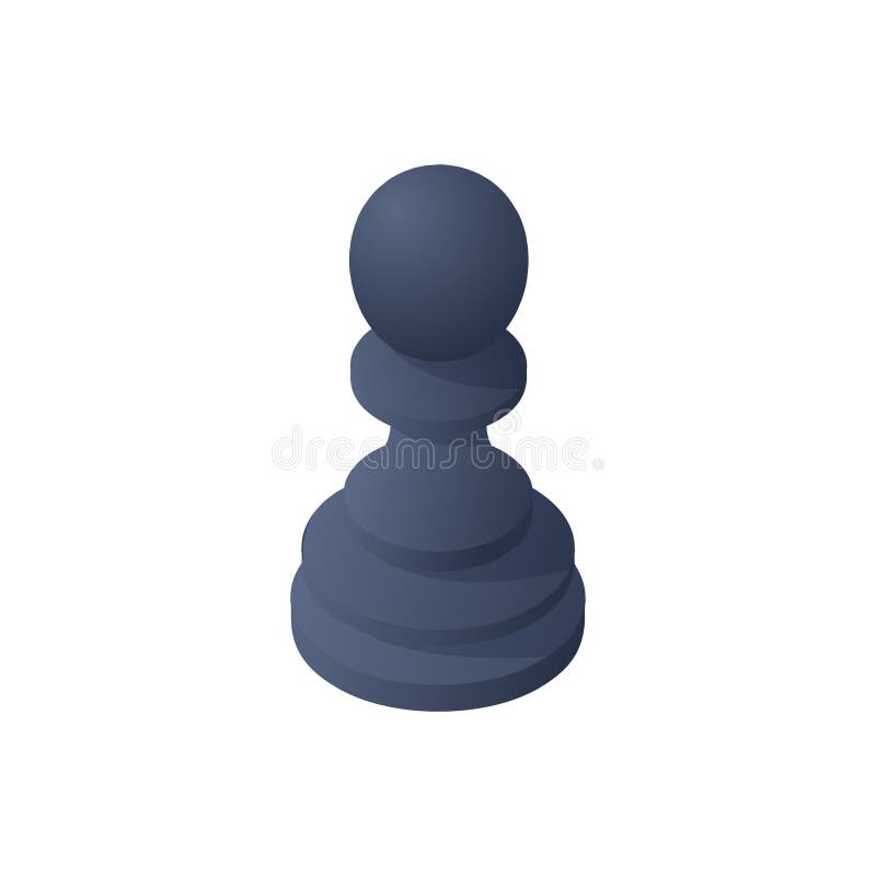 Chess Pawn on White Background. Trend Isometric Stock Vector ...