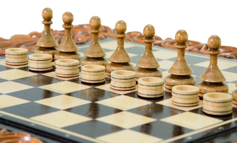 Chess pawns and checkers stock photo. Image of pieces - 85837678