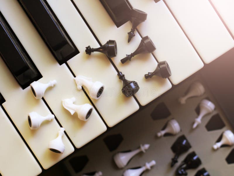 Chess and Piano Keys so Close Stock Image - Image of game, play: 219983907
