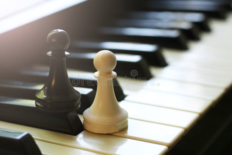 Chess and Piano Keys so Close Stock Image - Image of court, black ...