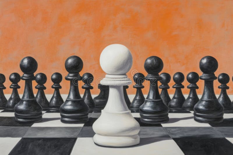 Chess Piece Arrangement Against Orange Background Stock Image - Image ...