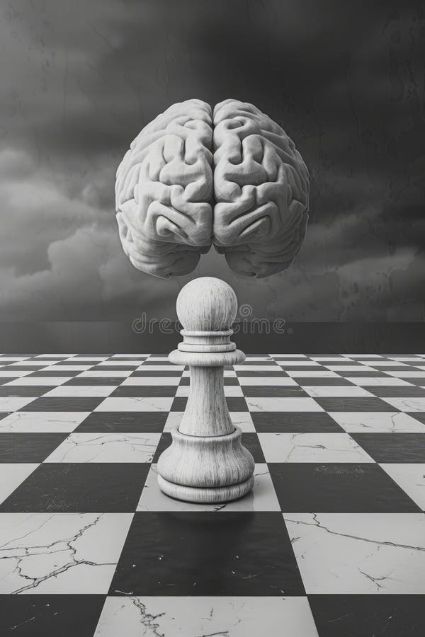 Chess piece with a brain stock image. Image of piece - 383047555