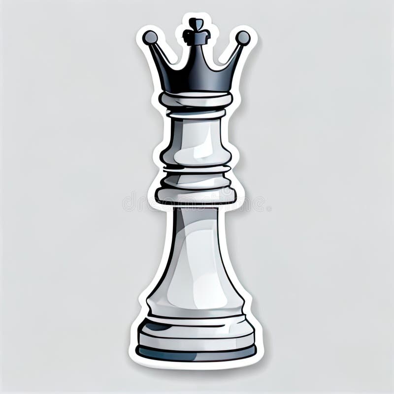 Chess Piece Casts Shadow on Sticker Stock Illustration - Illustration ...