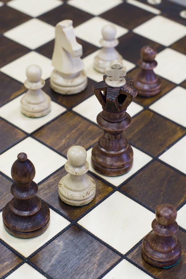 Chess Piece Figure Standing on Chess Board Stock Image - Image of ...