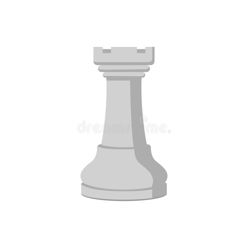 Chess Piece Isolated: White Rook Stock Vector - Illustration of game ...