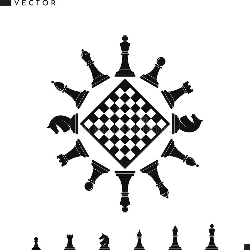 Chess Piece Logo Vector. Board Game Sign Stock Vector - Illustration of ...