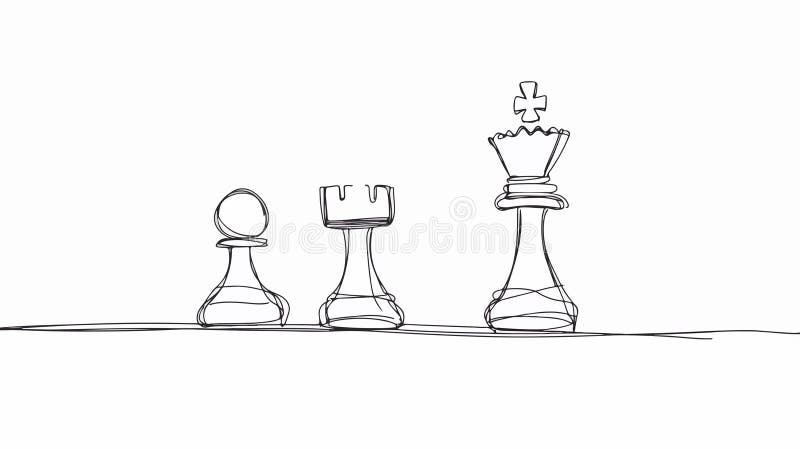 Chess Board Line Drawing Stock Illustrations – 884 Chess Board Line ...