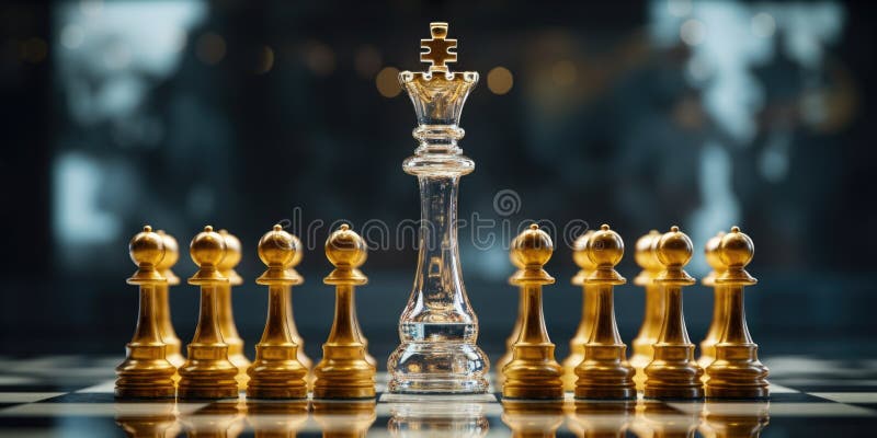 A Chess Piece Placed in the Center of a Chess Board. Suitable for ...