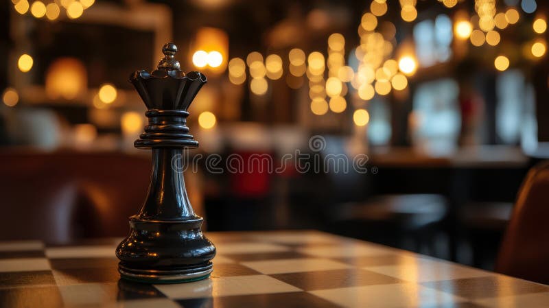 A Chess Piece is Prominently Displayed on a Chess Board, Illuminated by ...