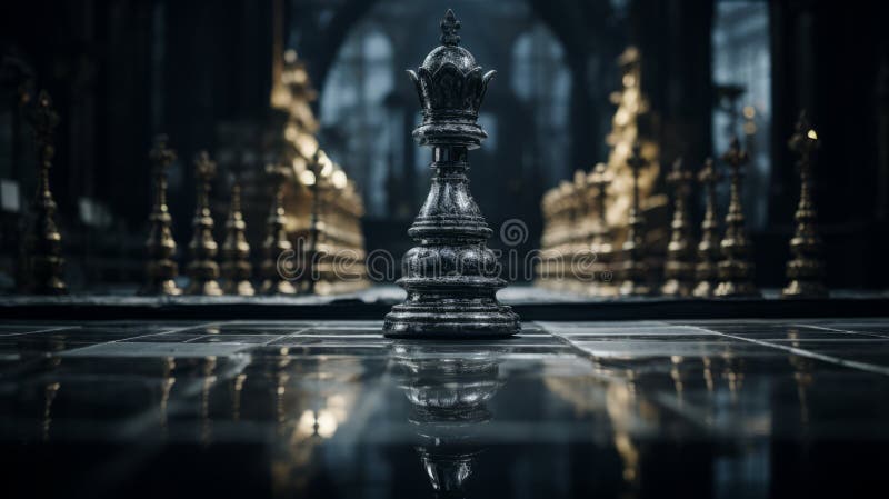 A Chess Piece Reflecting Light on a Shiny Surface Stock Photo - Image ...