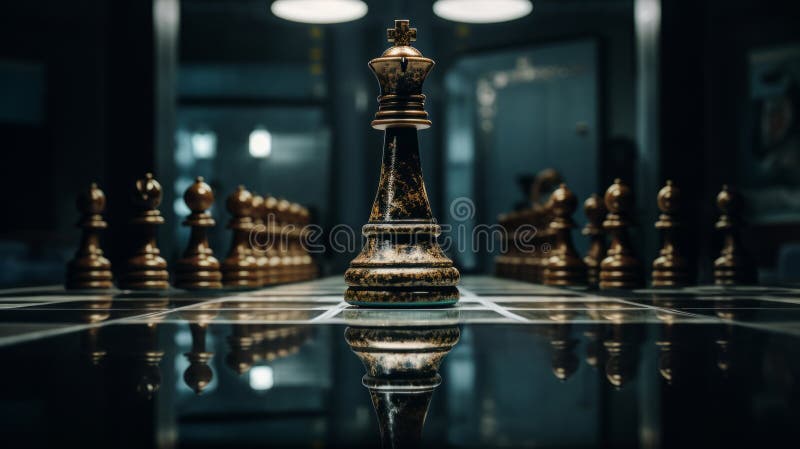 A Chess Piece Reflecting Light on a Shiny Surface Stock Image - Image ...