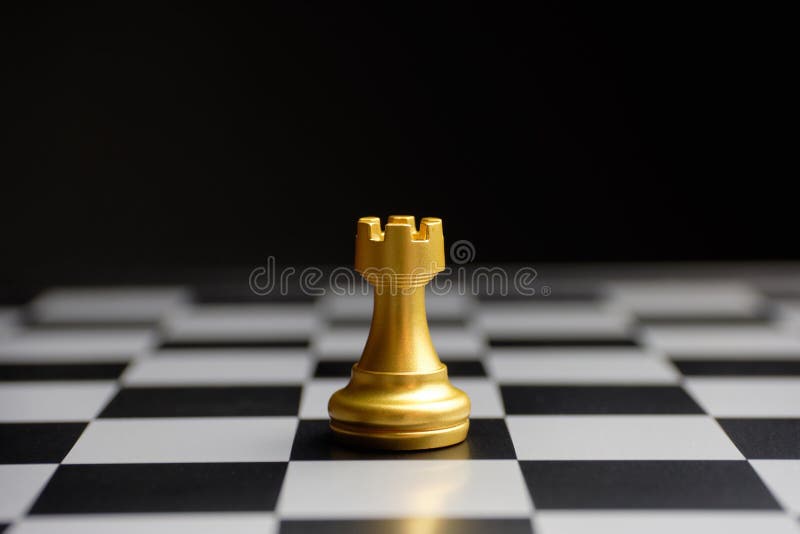Chess Piece Rook on the Board Close Up Stock Photo - Image of chess ...