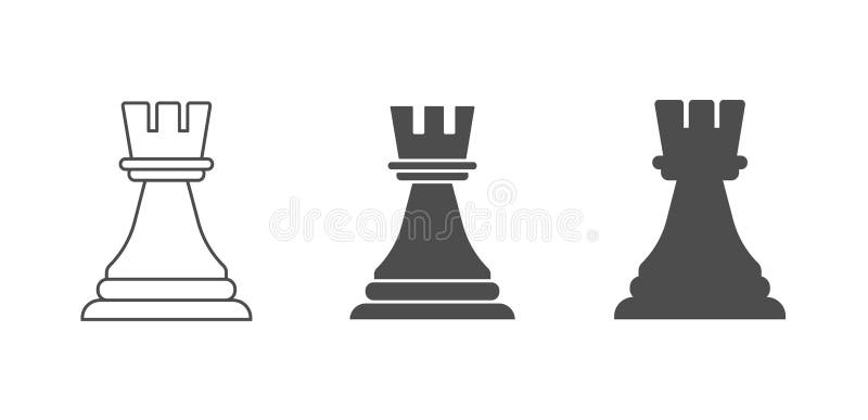 Chess Piece is a Rook. an Empty, Filled, and Composite Polygon. Stock ...