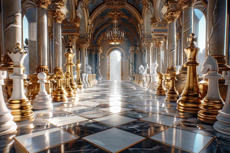 Chess Piece Standing on Checkered Board during Strategic Game of Chess ...