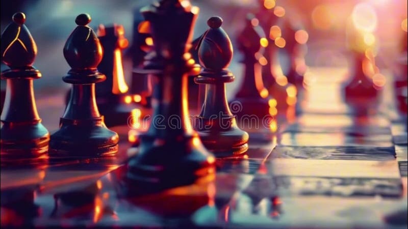 Chess Piece Standing on Checkered Game Board during Game of Chess Stock ...