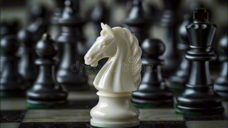 Chess Piece Standing on Checkered Game Board during Game of Chess Stock ...