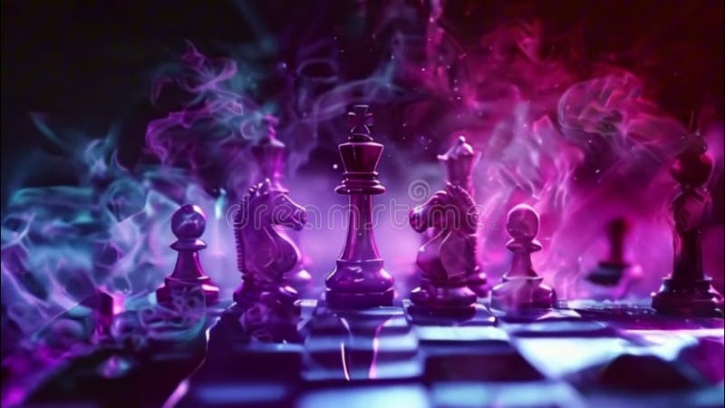 Chess Piece Standing on Checkered Game Board during Game of Chess Stock ...