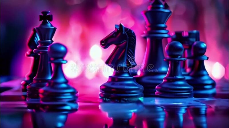 Chess Piece Standing on Checkered Game Board during Game of Chess Stock ...
