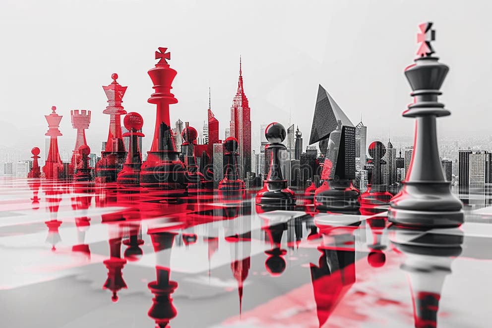 Chess Piece Standing on Checkered Game Board during Game of Chess Stock ...