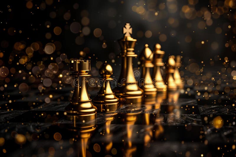 Chess Piece Standing on Checkered Game Board during Game of Chess Stock ...