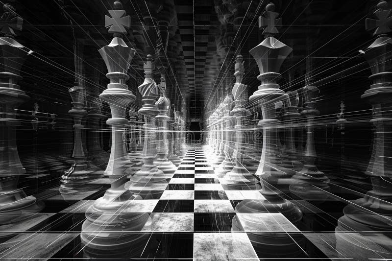 Chess Piece Standing on Checkered Game Board during Game of Chess Stock ...