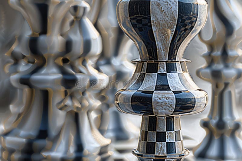 Chess Piece Standing on Checkered Game Board during Game of Chess Stock ...