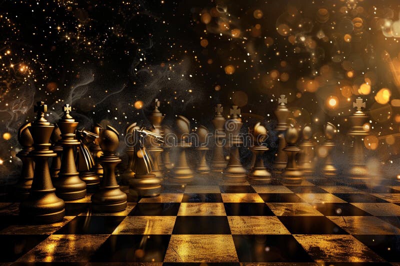 Chess Piece Standing on Checkered Game Board during Game of Chess Stock ...