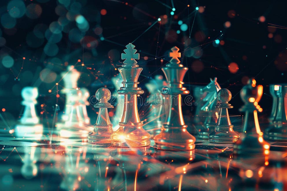 Chess Piece Standing on Checkered Game Board during Game of Chess Stock ...