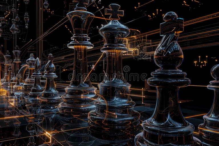 Chess Piece Standing on Checkered Game Board during Game of Chess Stock ...