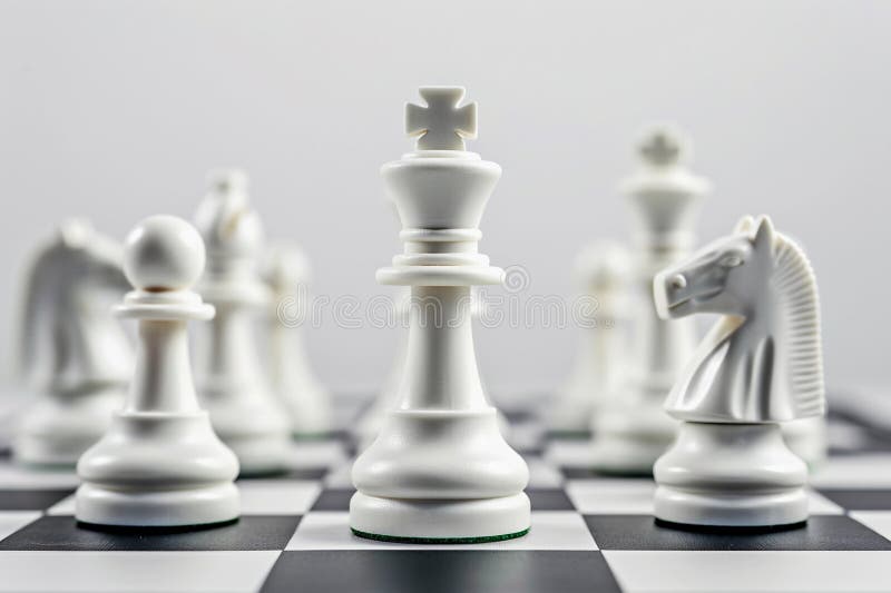 Chess Piece Standing on Checkered Board during Strategic Game of Chess ...