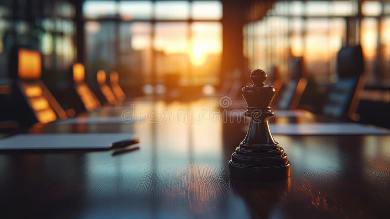 Chess Piece Symbolizing Strategic Decision-making in Office Conference ...