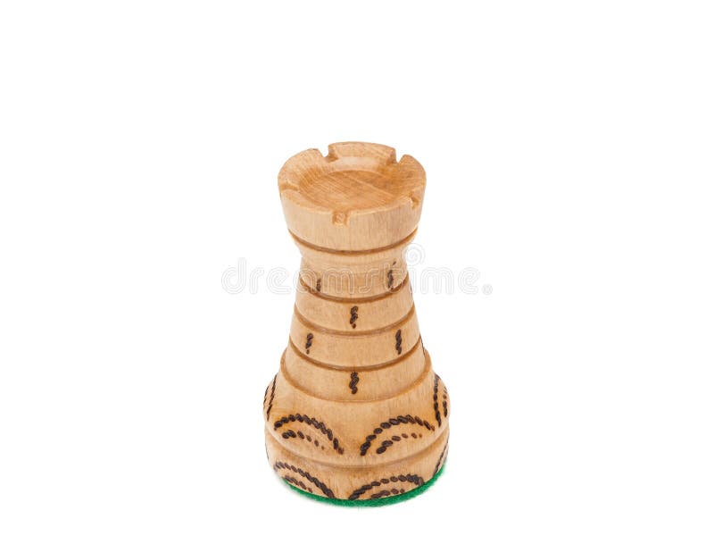 Black Rook Chess Piece Isolated on White Background. the Concept of ...