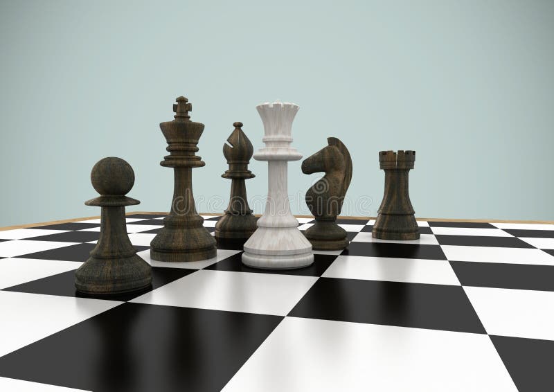 Chess Pieces Against Grey Background Stock Illustration - Illustration ...