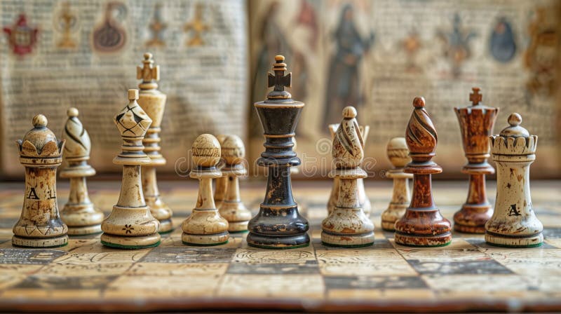 Chess Pieces Arranged on a Chess Board Stock Photo - Image of hobby ...