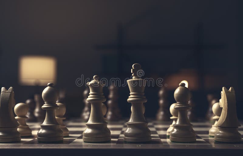 Chess Pieces Arranged on the Chessboard Stock Photo - Image of ready ...