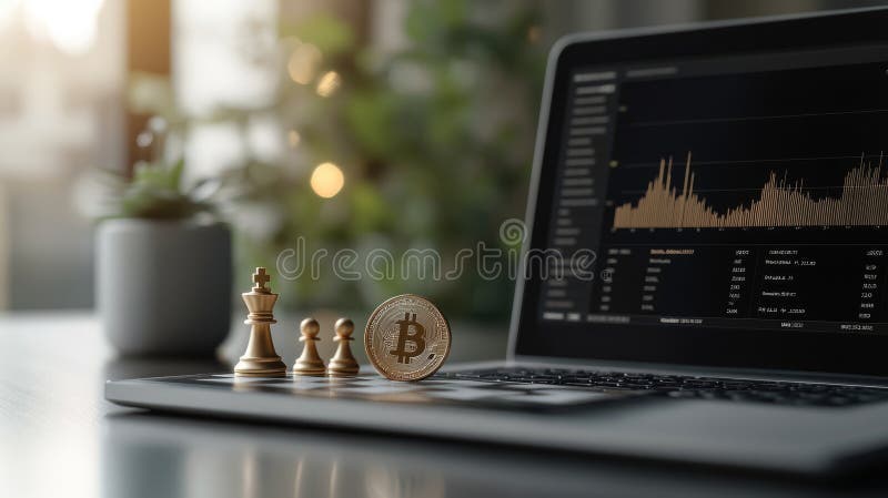 Bitcoin Cryptocurrency Coin Stock Market Chart Displaying Financial ...